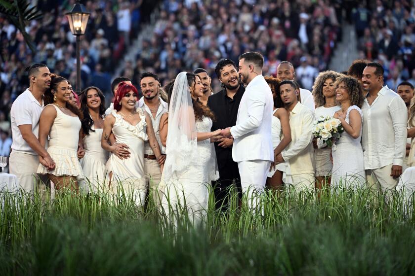 Bad Bunny fit in an actual wedding, with cake, in Super Bowl halftime show