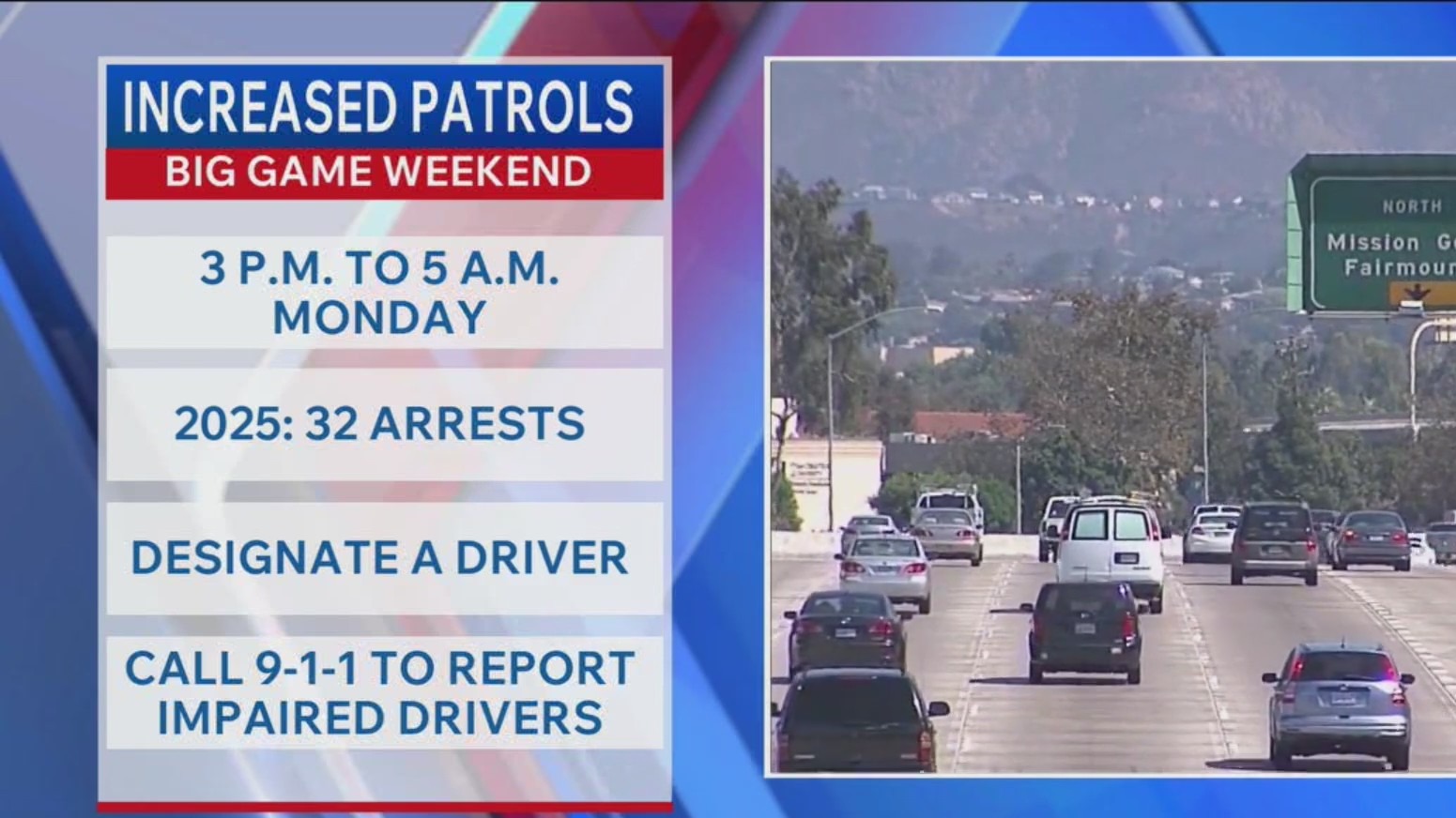 Increased patrols during Super Bowl