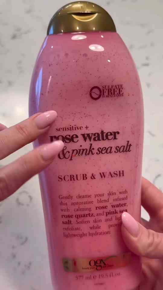 DIY rose body scrub with sugar, salt, and coconut oil