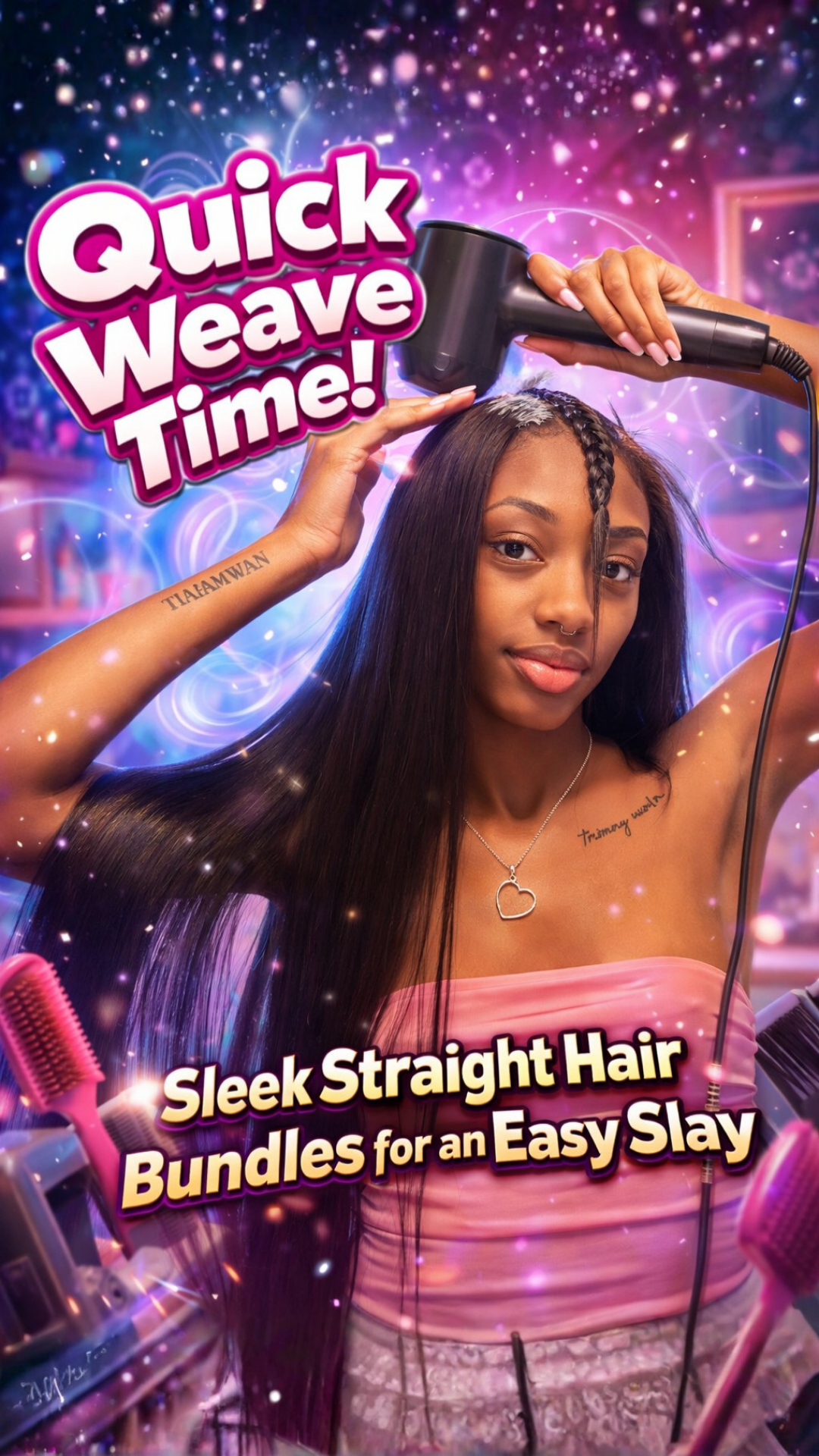Quick weave time sleek straight hair bundles for an easy slay