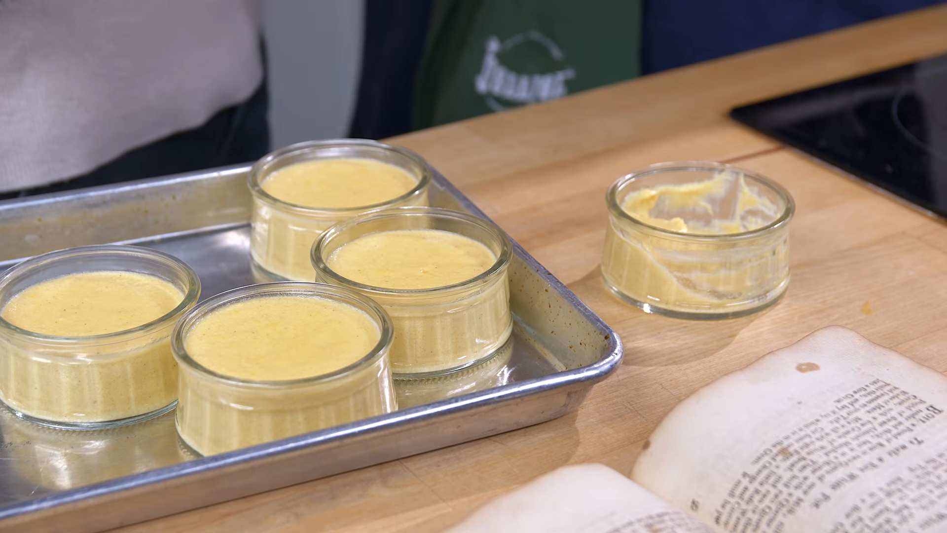 A classic English dessert with orange and cream