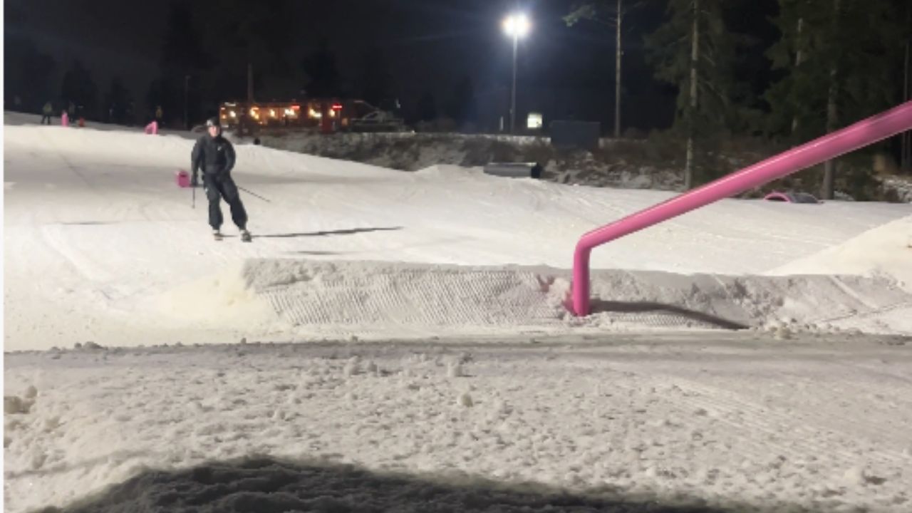 Skiing fail: Skier hypes up a perfect trick but eats snow on impact