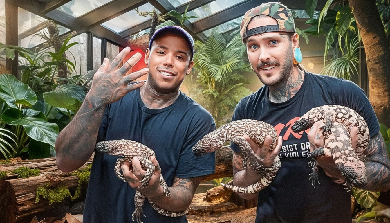 A venomous lizard bite turns routine handling into an emergency