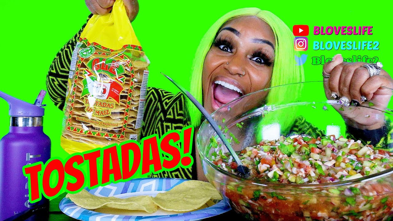 King crab ceviche tostadas taste test mukbang