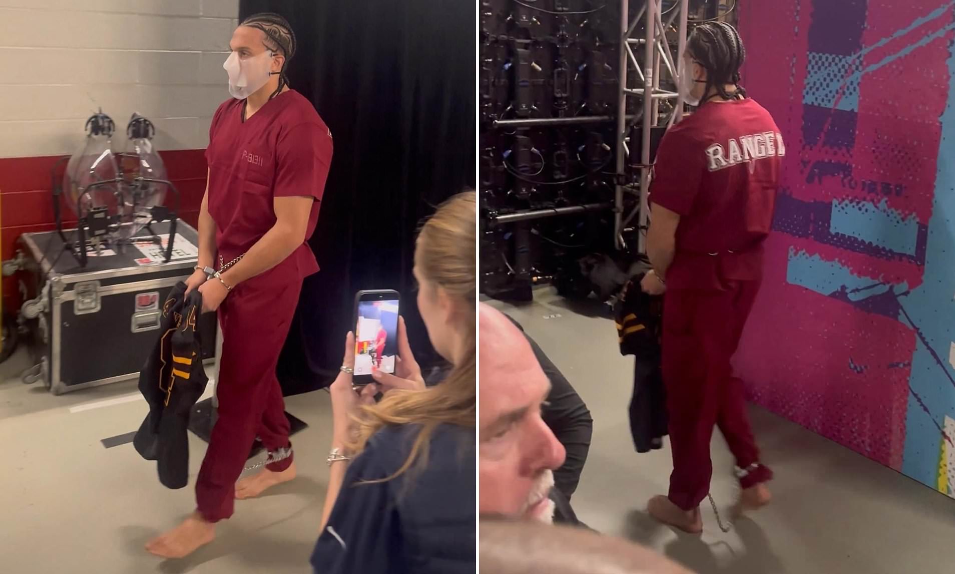 NFL's biggest oddball Mack Hollins wears prison jumpsuit and shackles ...