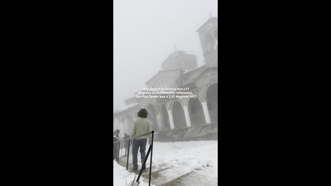 Tourists visit church more tilted than Tower of Pisa in Greece's ...