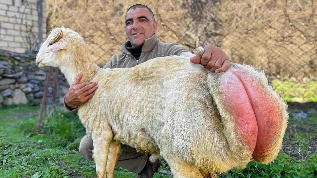 How we roasted a big lamb on a spit in the Azerbaijani mountains