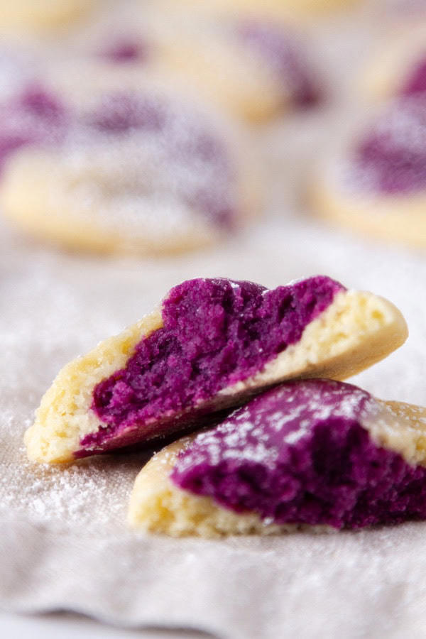 Marbled ube cheesecake cookies