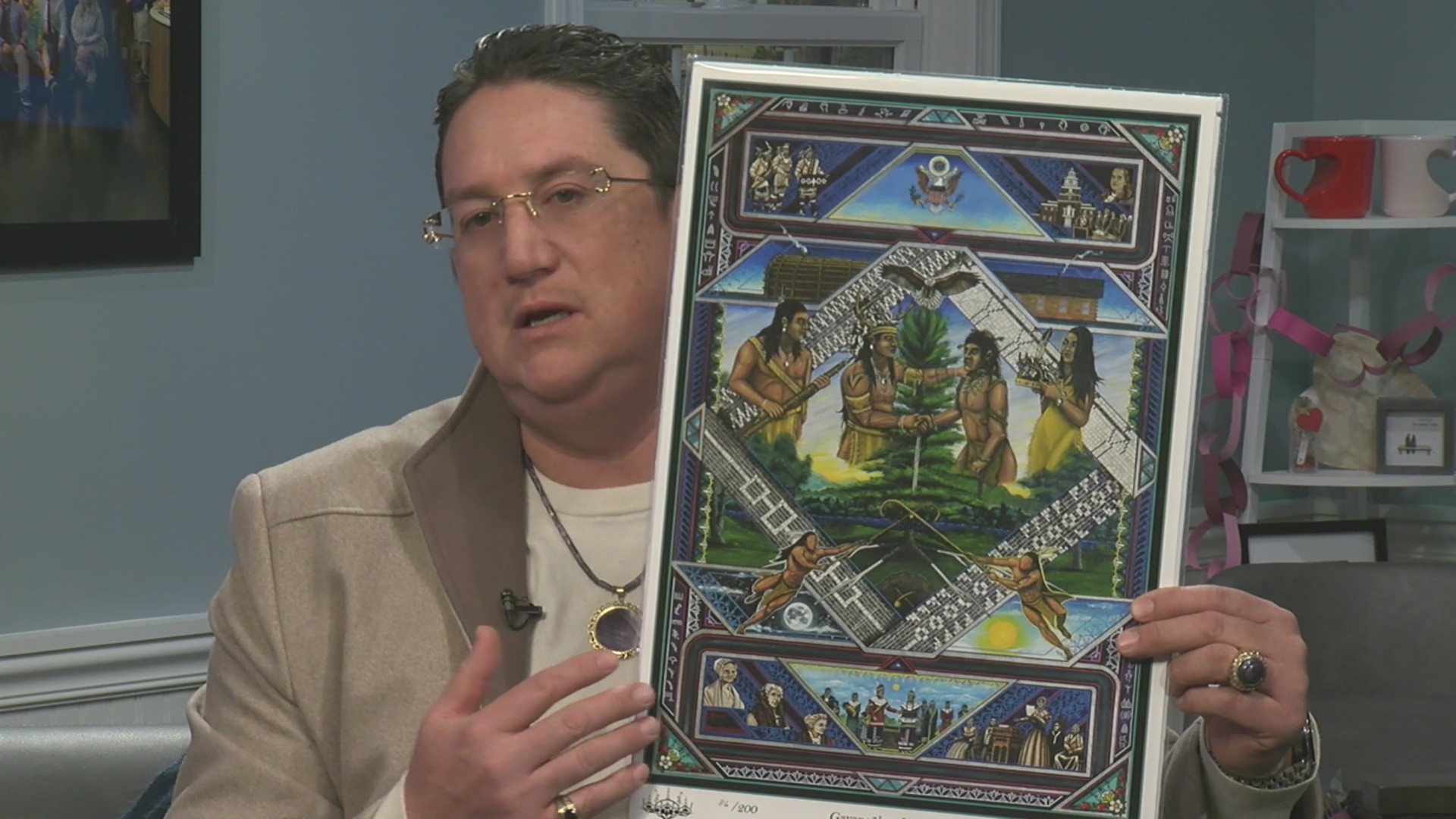 Artist Brandon Lazore presents "Haudenosaunee Governance" at OCC