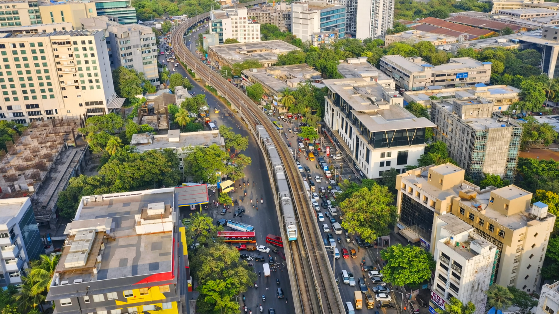 Mumbai urban lifeline seen from above Marol Andheri