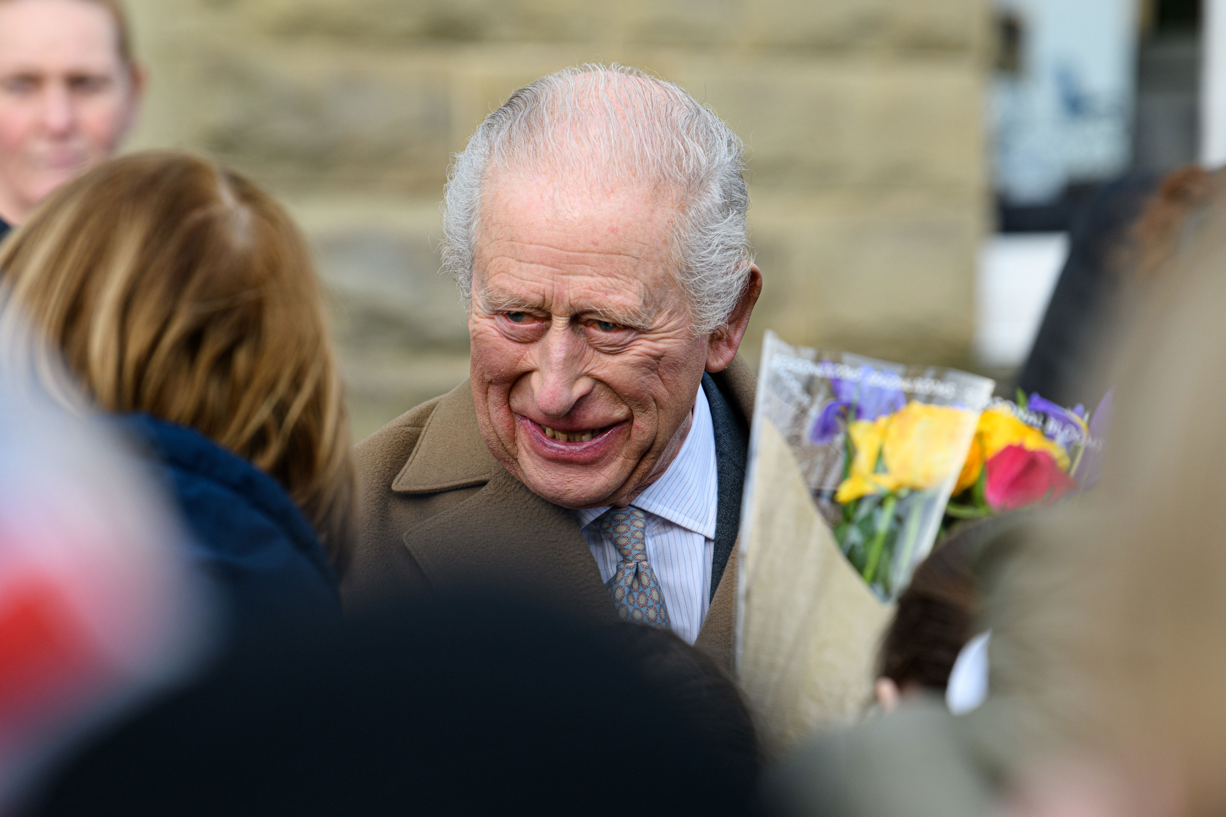 Scenes as King Charles greets crowds in Clitheroe during Lancashire ...