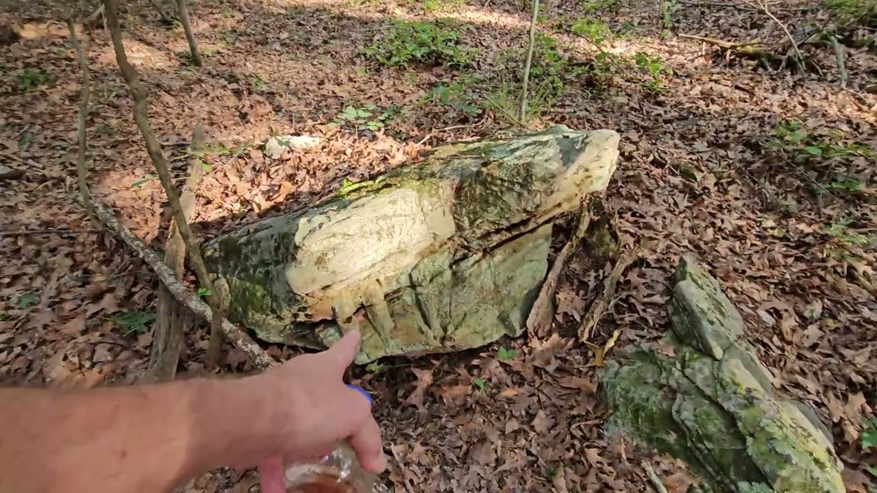 Exploring a steep rock ridge and valley in the Ozark Mountains