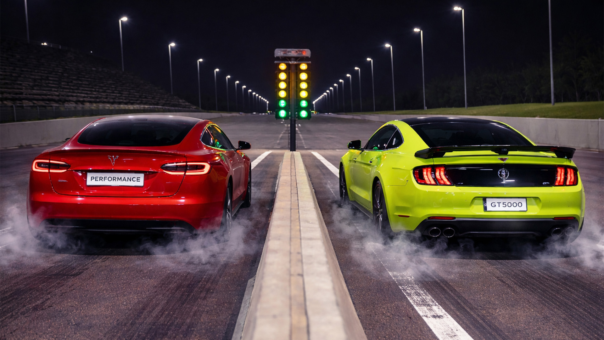 Ford Mustang Shelby GT500 vs Tesla Model S Performance drag race