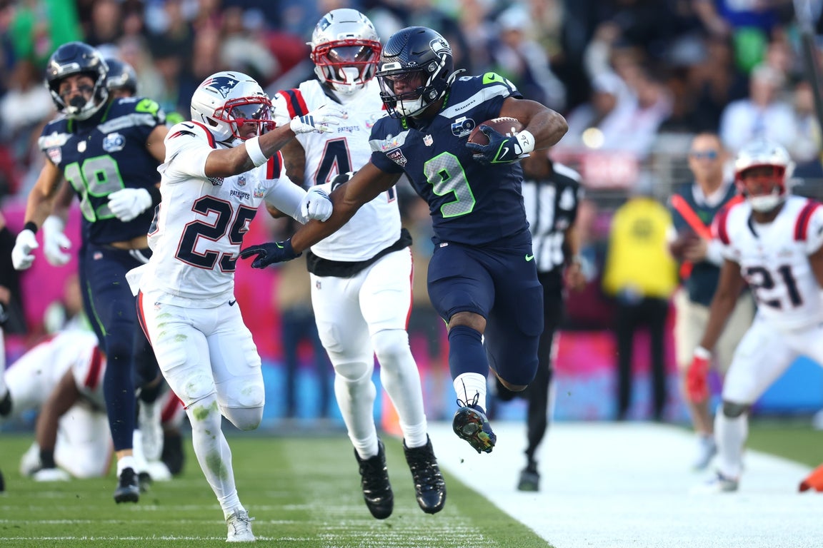 Terrific photos of Seahawks RB Kenneth Walker III's epic Super Bowl MVP ...