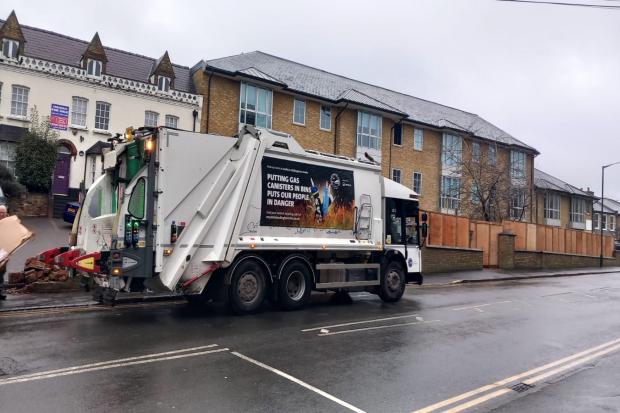 Refuse lorries share message about not putting nitrous oxide canisters ...
