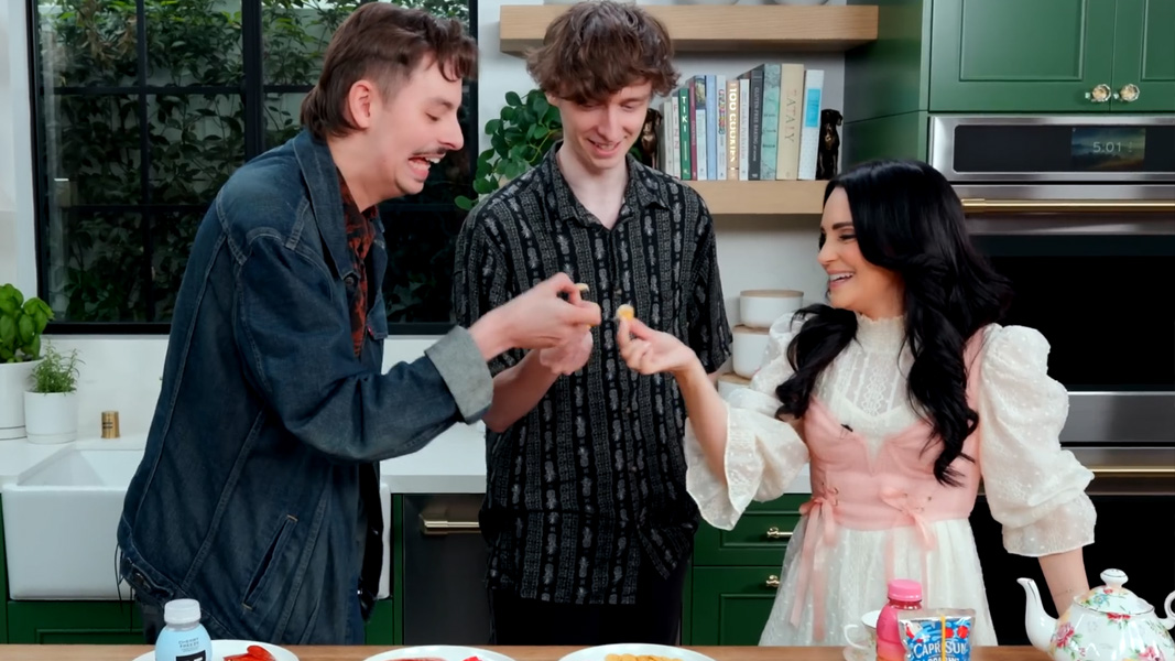 Inspecting Lunchly food before eating