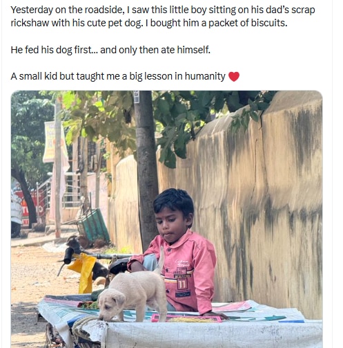 Little boy's act of feeding puppy first teaches internet a lesson in ...