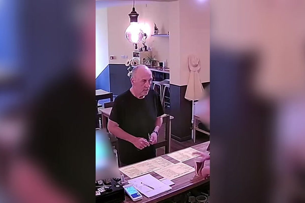 Grandfather caught on CCTV faking injury from milkshake cup