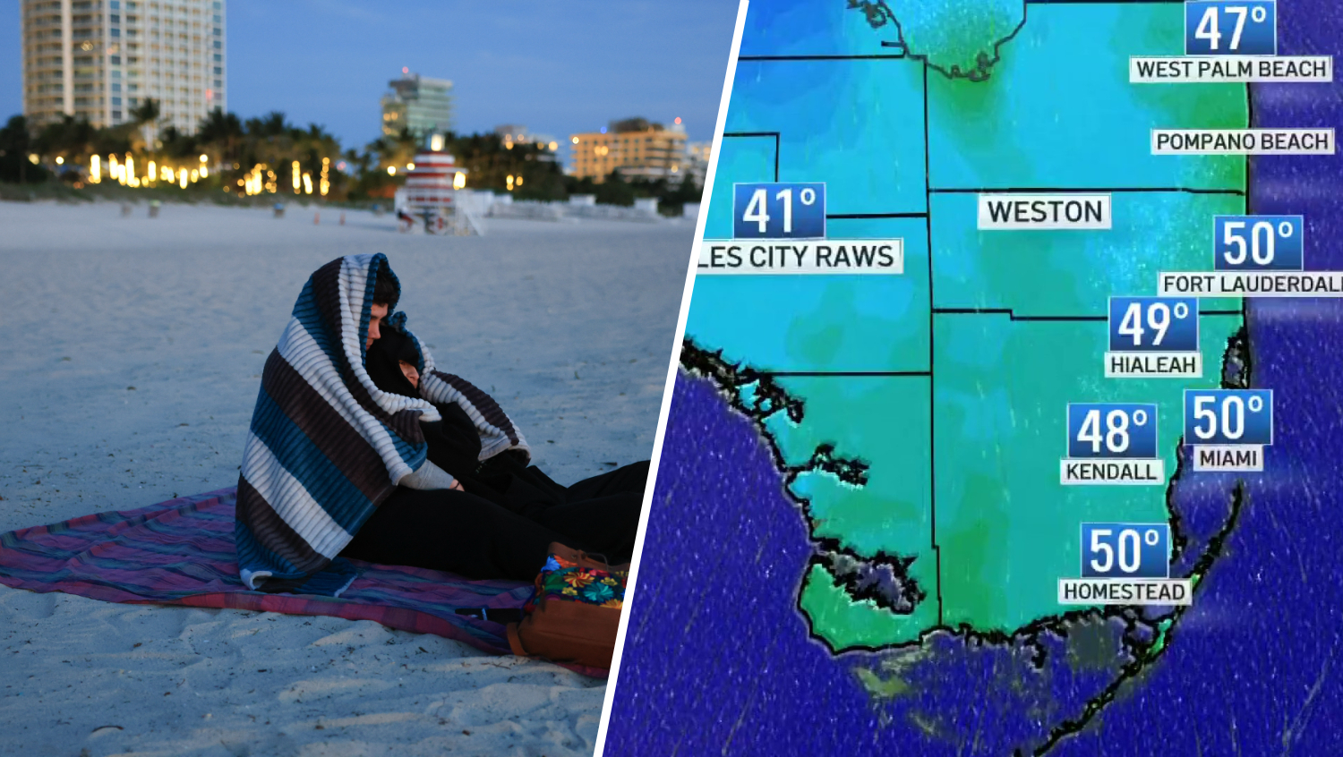 Frío en el sur de Florida se intensifica con la llegada de otro frente
