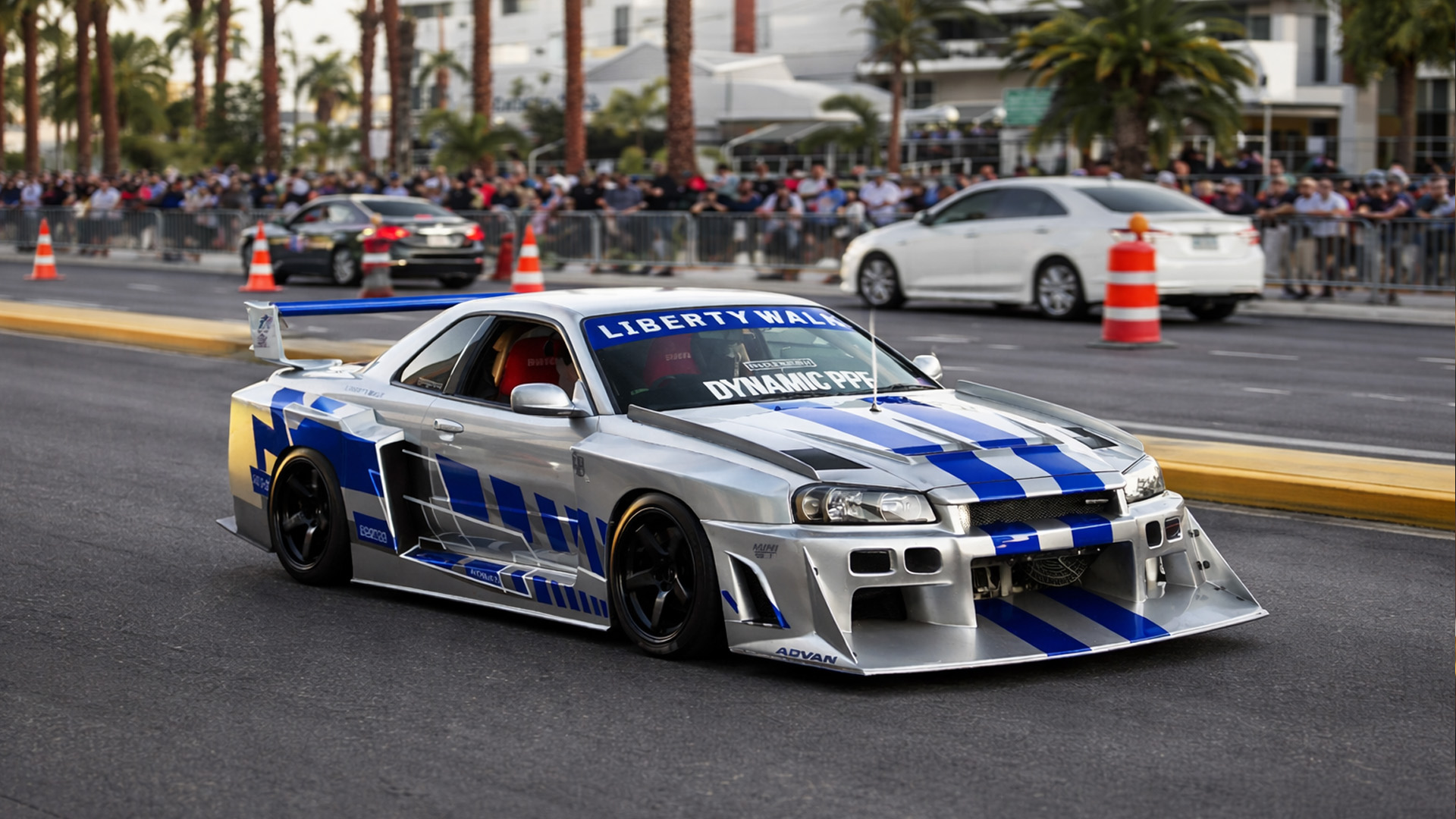 Modified car parade at the SEMA cruise