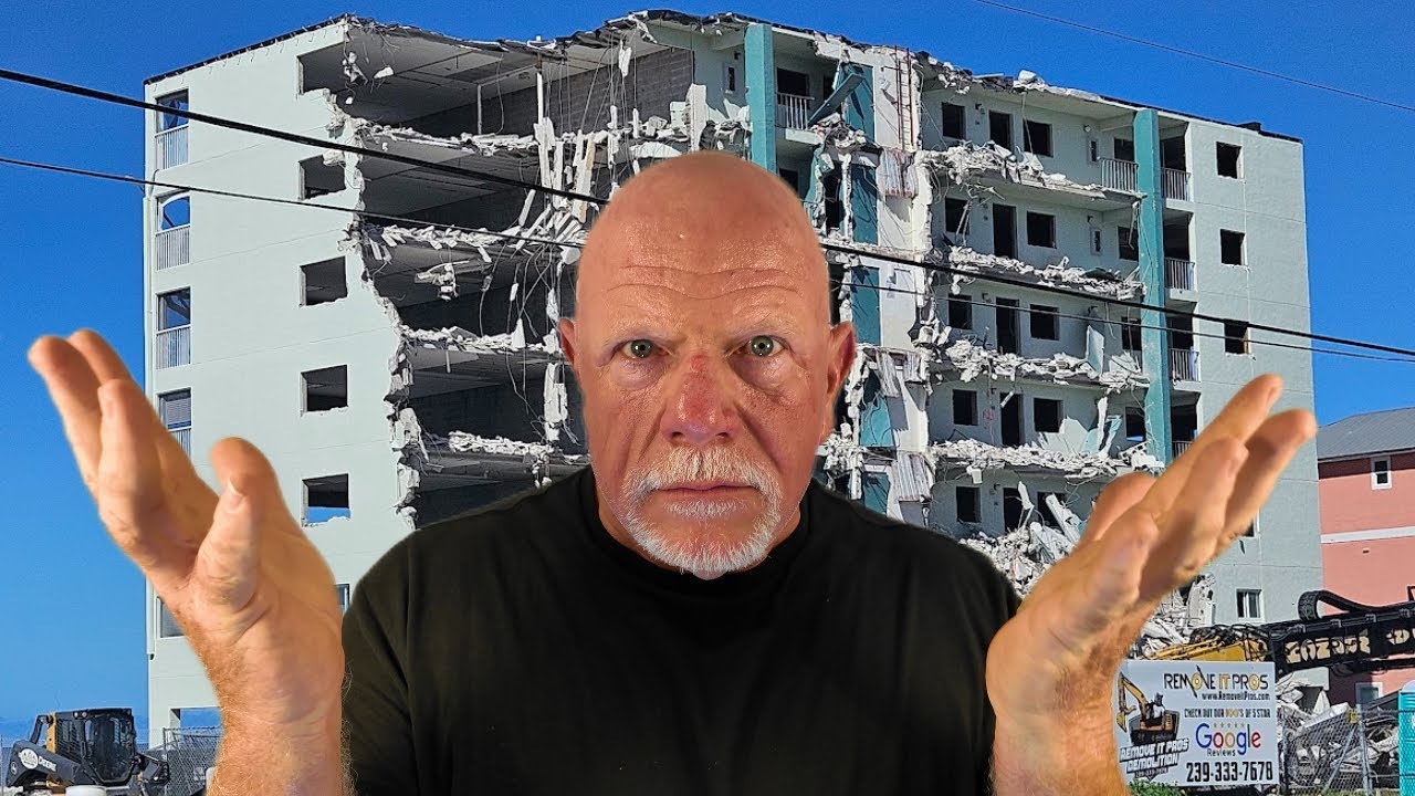 Inside a 7 story building ruined by one storm