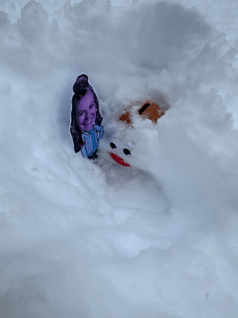 Teacher ditches the ruler and uses Mr. Potato Head to measure the snow