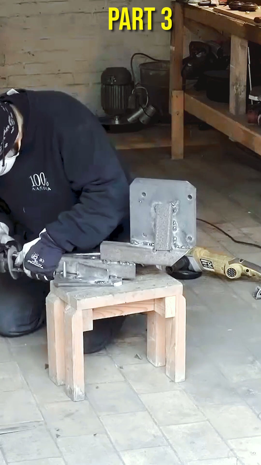 Working on creating my own adjustable belt sander grinder 🔨 part 3 #Shorts