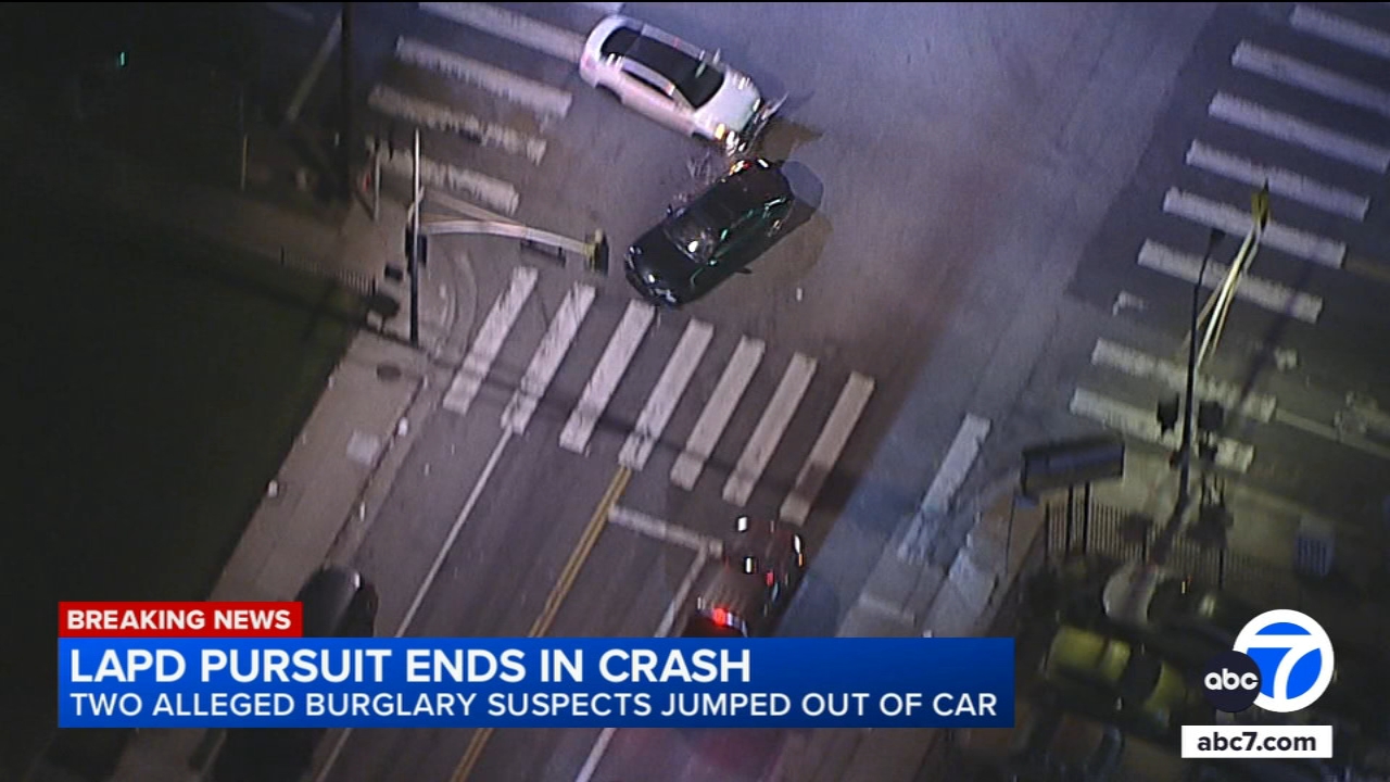 Burglary suspect crashes at end of chase in South LA