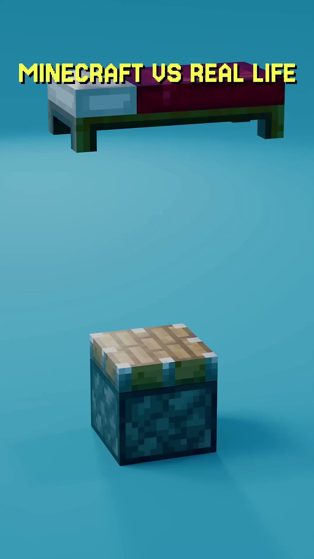 Minecraft vs real life animations #blender #minecraft #minecraftshorts #fyp