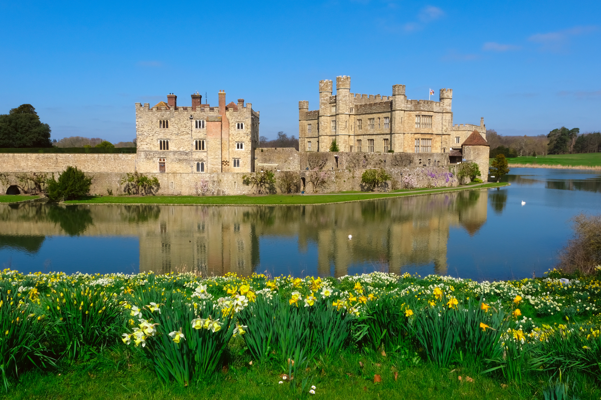Castles that still have working moats