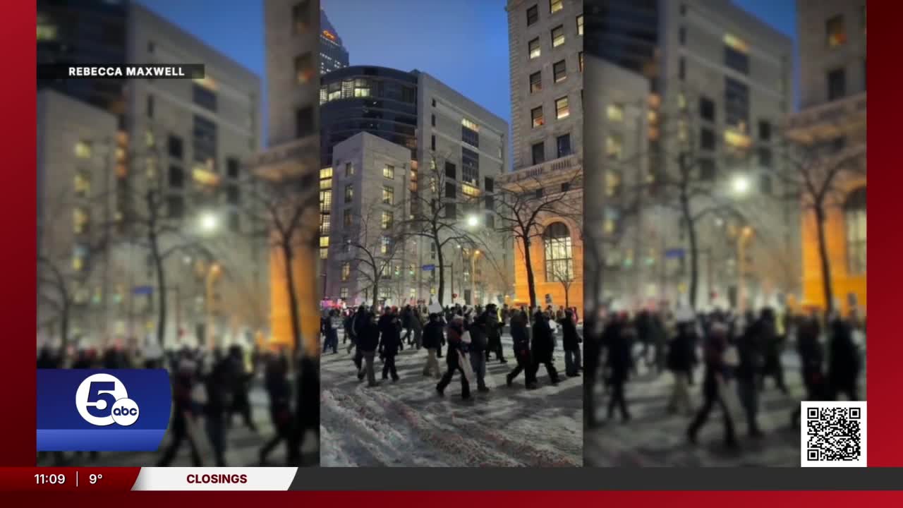 Clevelanders march downtown against ICE