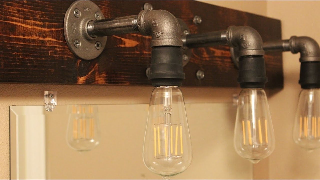DIY industrial bathroom light fixtures