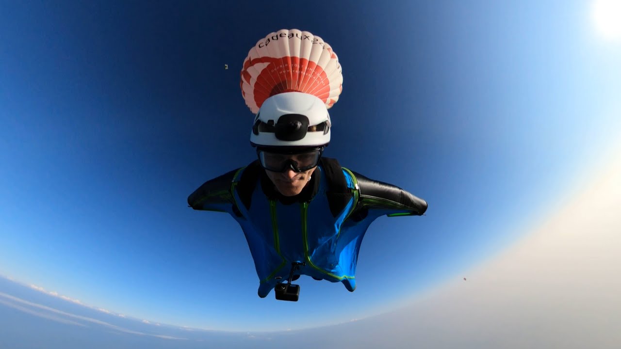The balloon was peaceful until the wingsuit passes came screaming by