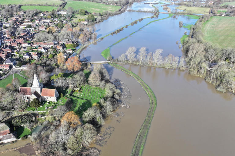 Alfriston flooding in photos: Aerial images show fields looking like ...