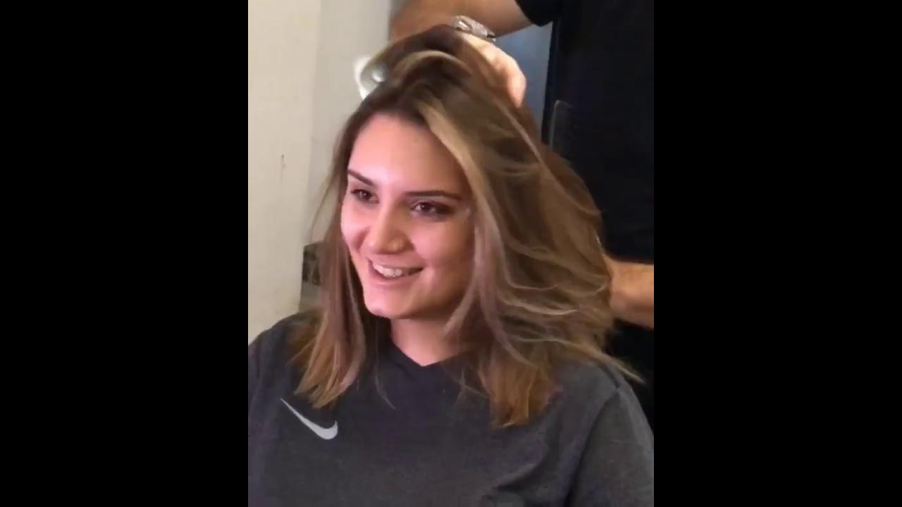 Cutting hair and creating a modern straight lob style