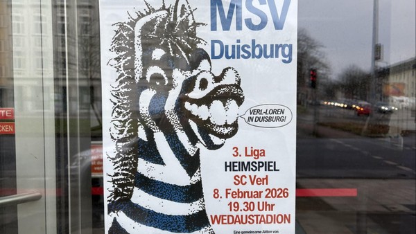MSV Duisburg: Ikonisches Zebra hängt plötzlich überall in der Stadt