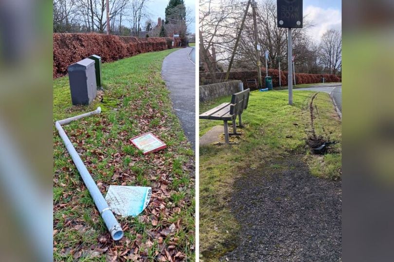 Bus stop wiped out in North Staffordshire crash