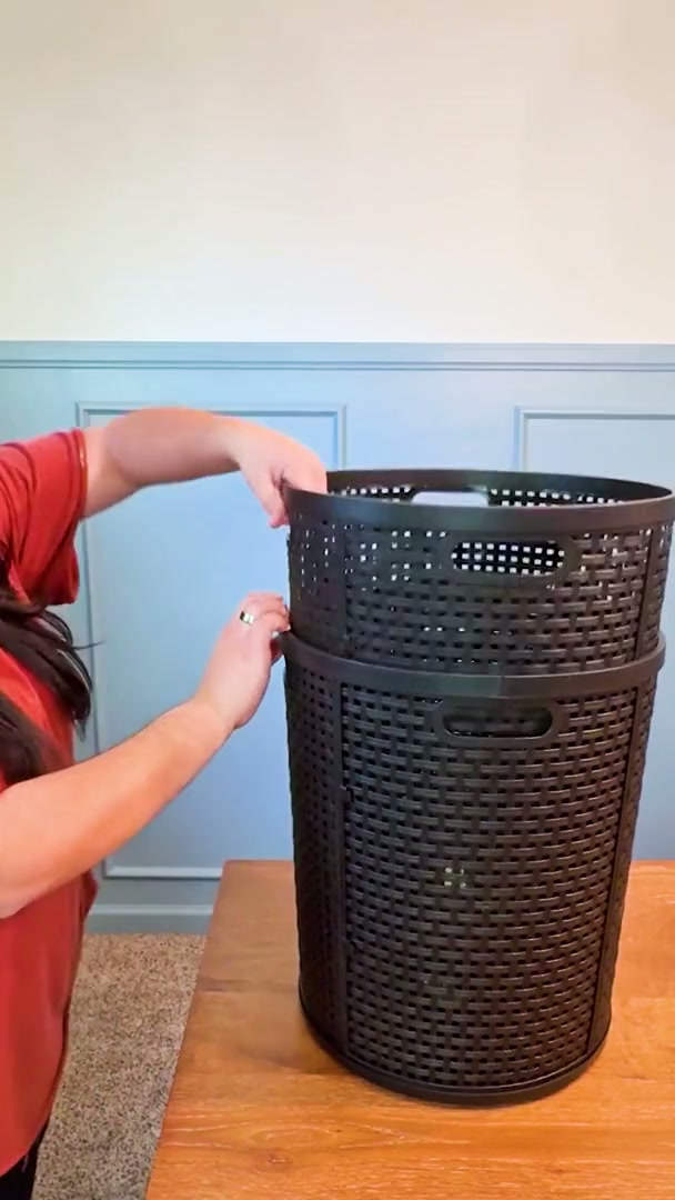 Stack 2 Walmart laundry baskets (genius!)