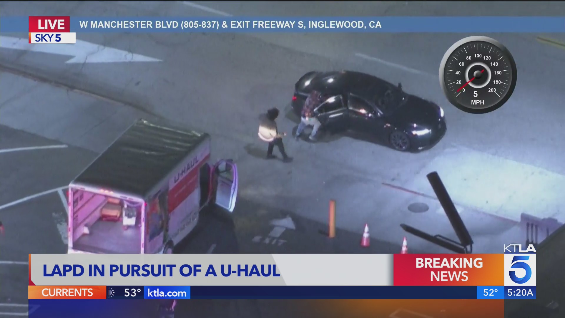 LAPD chases suspects in a stolen U-Haul