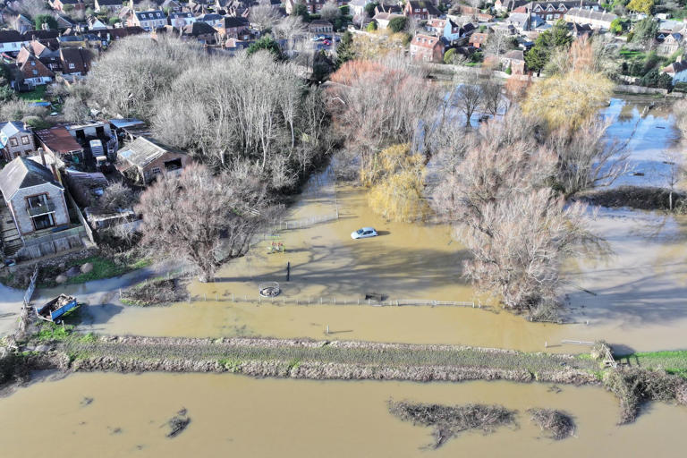 Alfriston flooding in photos: Aerial images show fields looking like ...