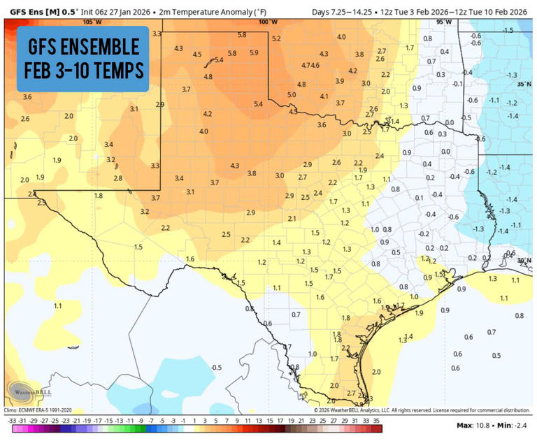 Will Texas weather stay cold in February? Here's what the forecast ...