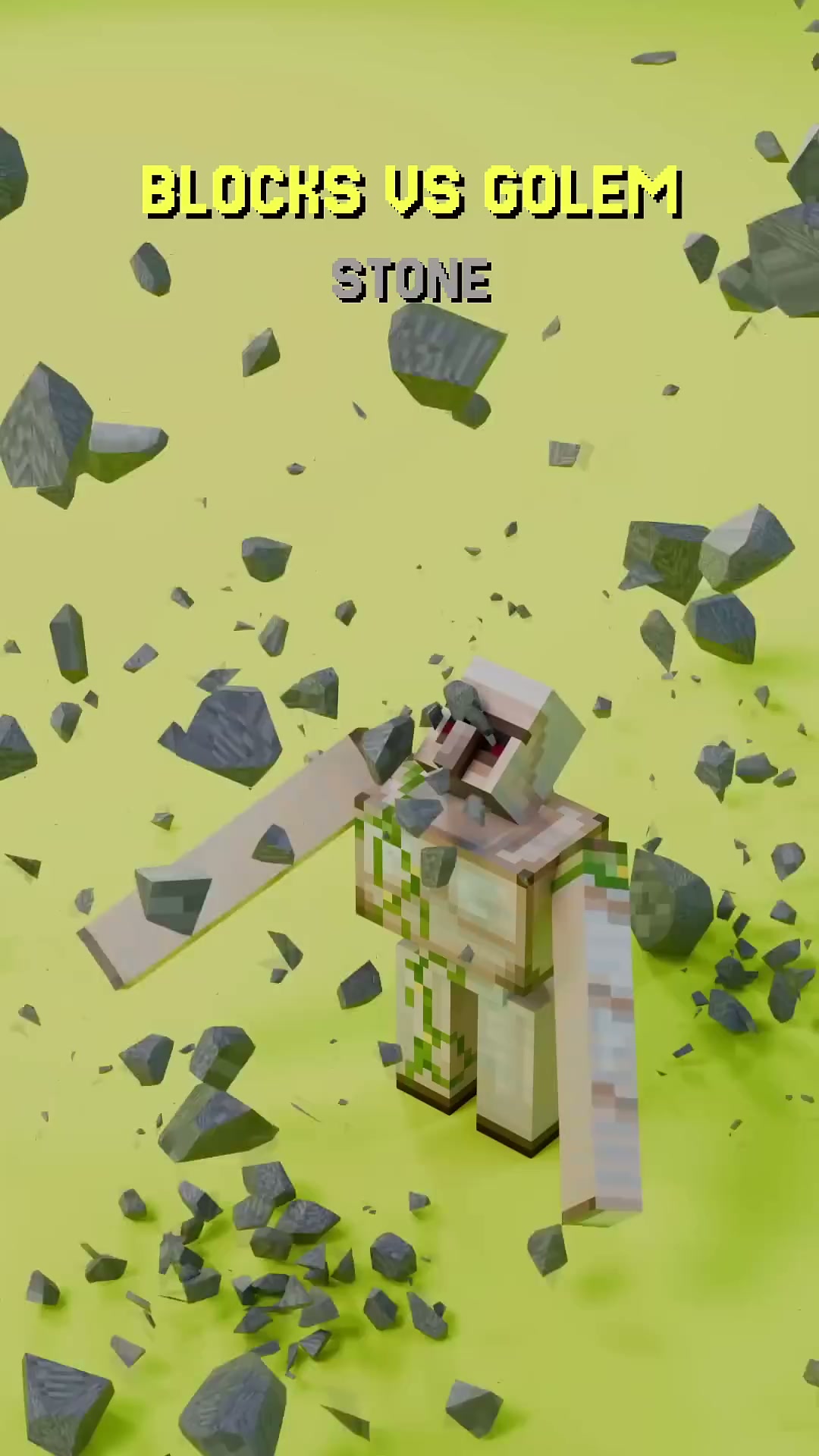 Minecraft golem vs blocks animation #blender #animation #minecraft
