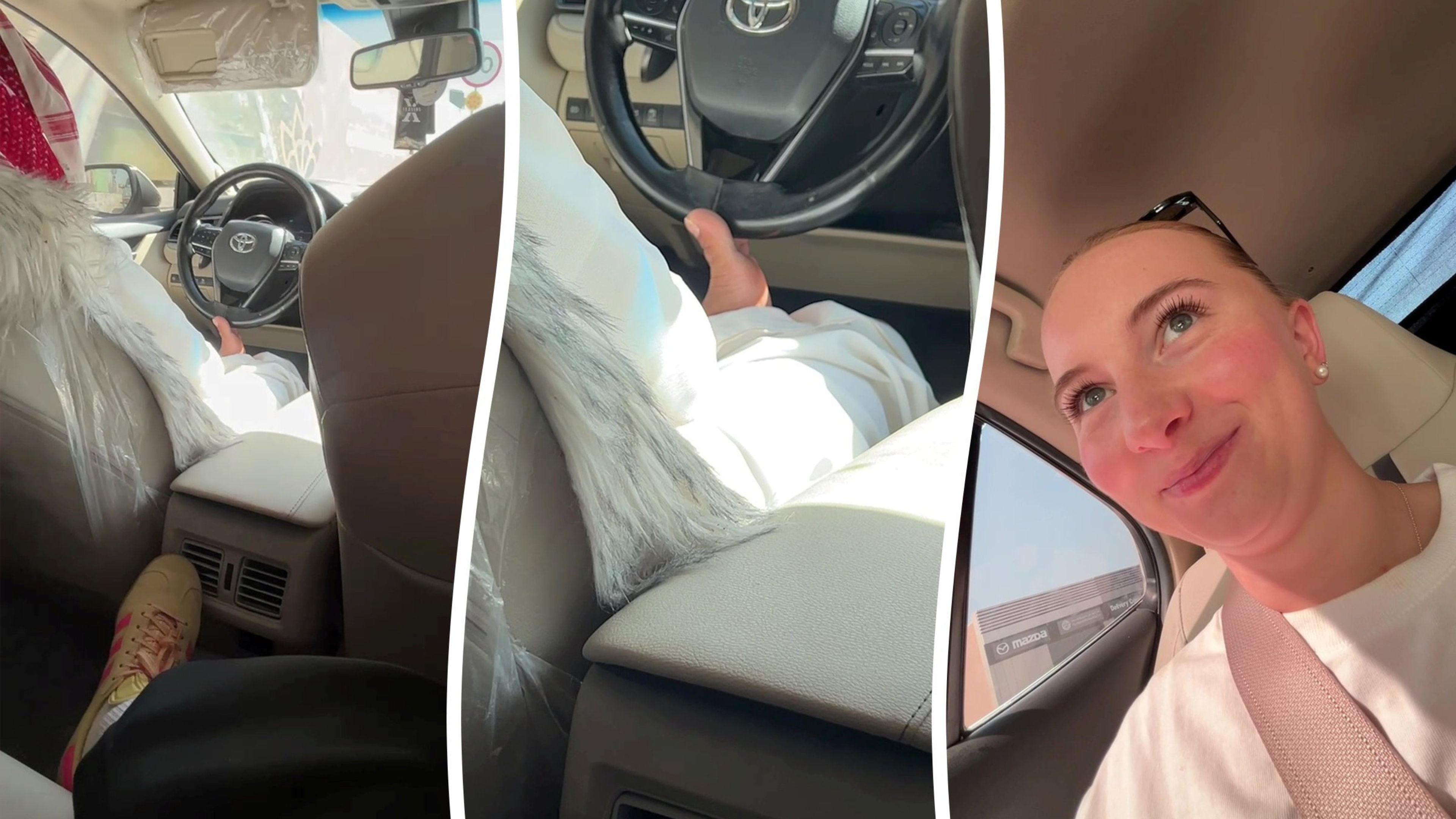 Taxi driver uses feet to steer car in Saudi Arabia
