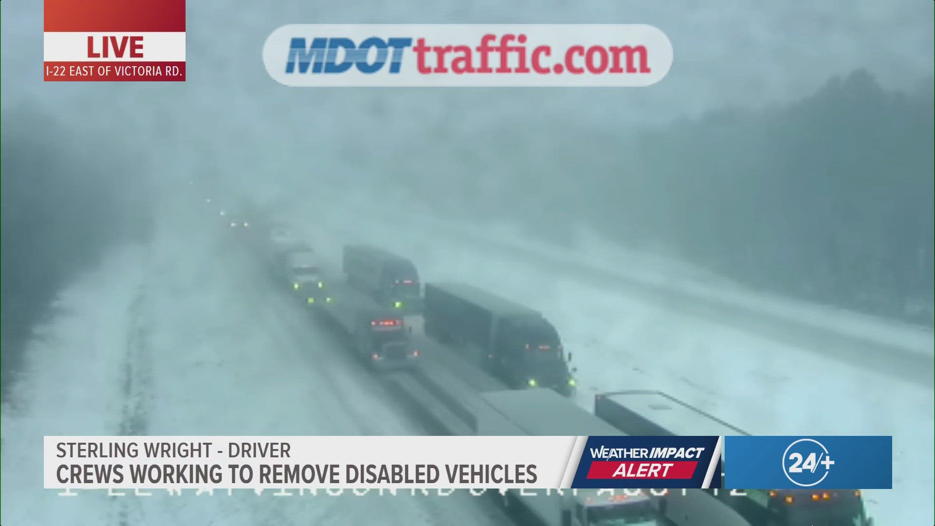 Parts of I-55 and I-22 remain at a standstill in North Mississippi ...