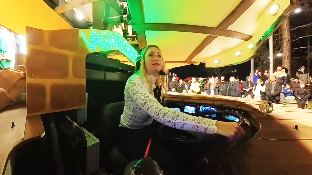 A long carnival night in freezing air