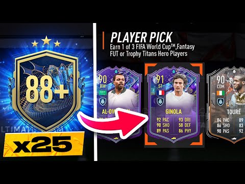 FIFA 23 25 x 88+ World Cup/FF or Trophy Titans Hero Player Pick Packs!