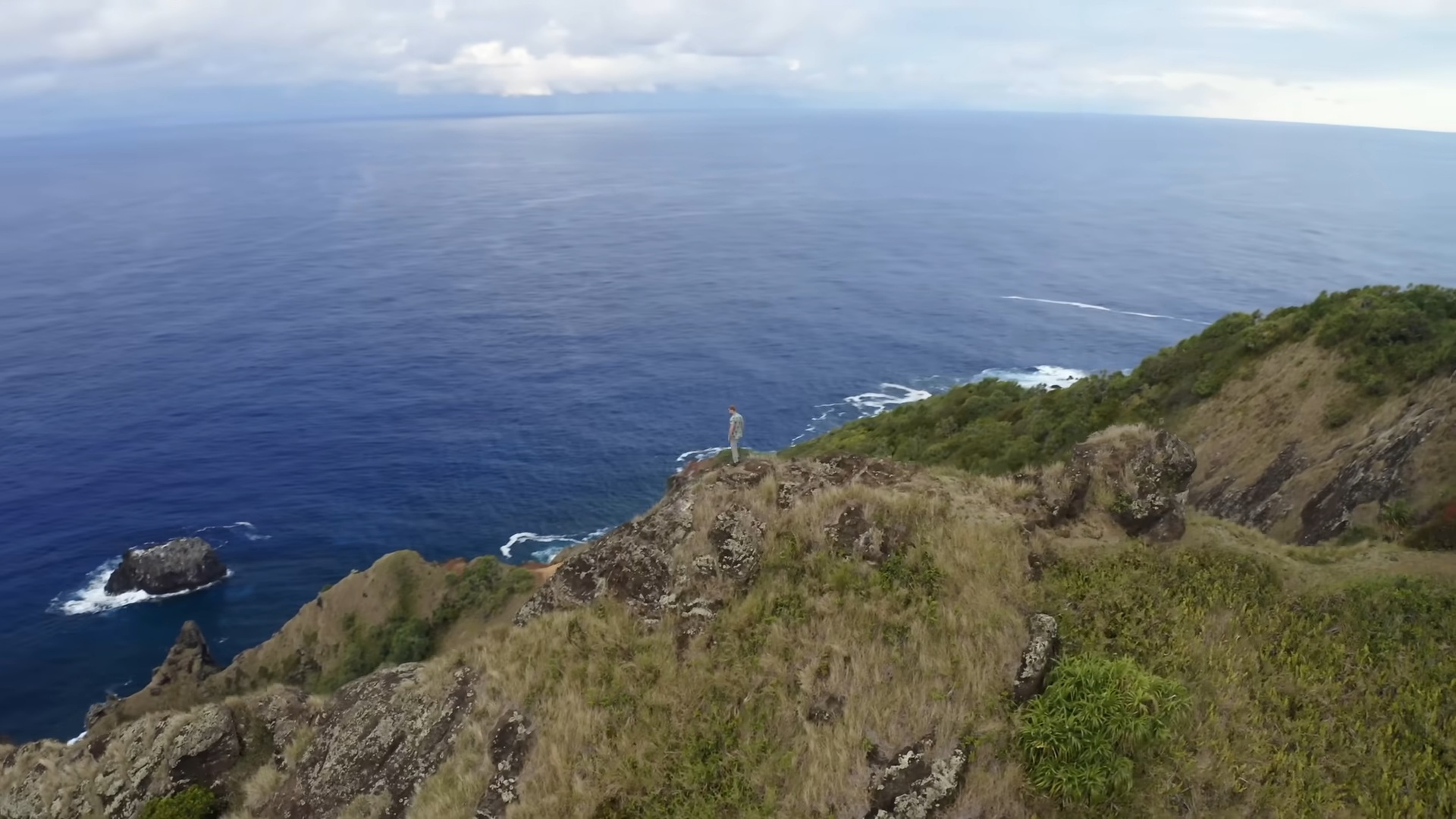 40 people on this island - while giants moved through the water below