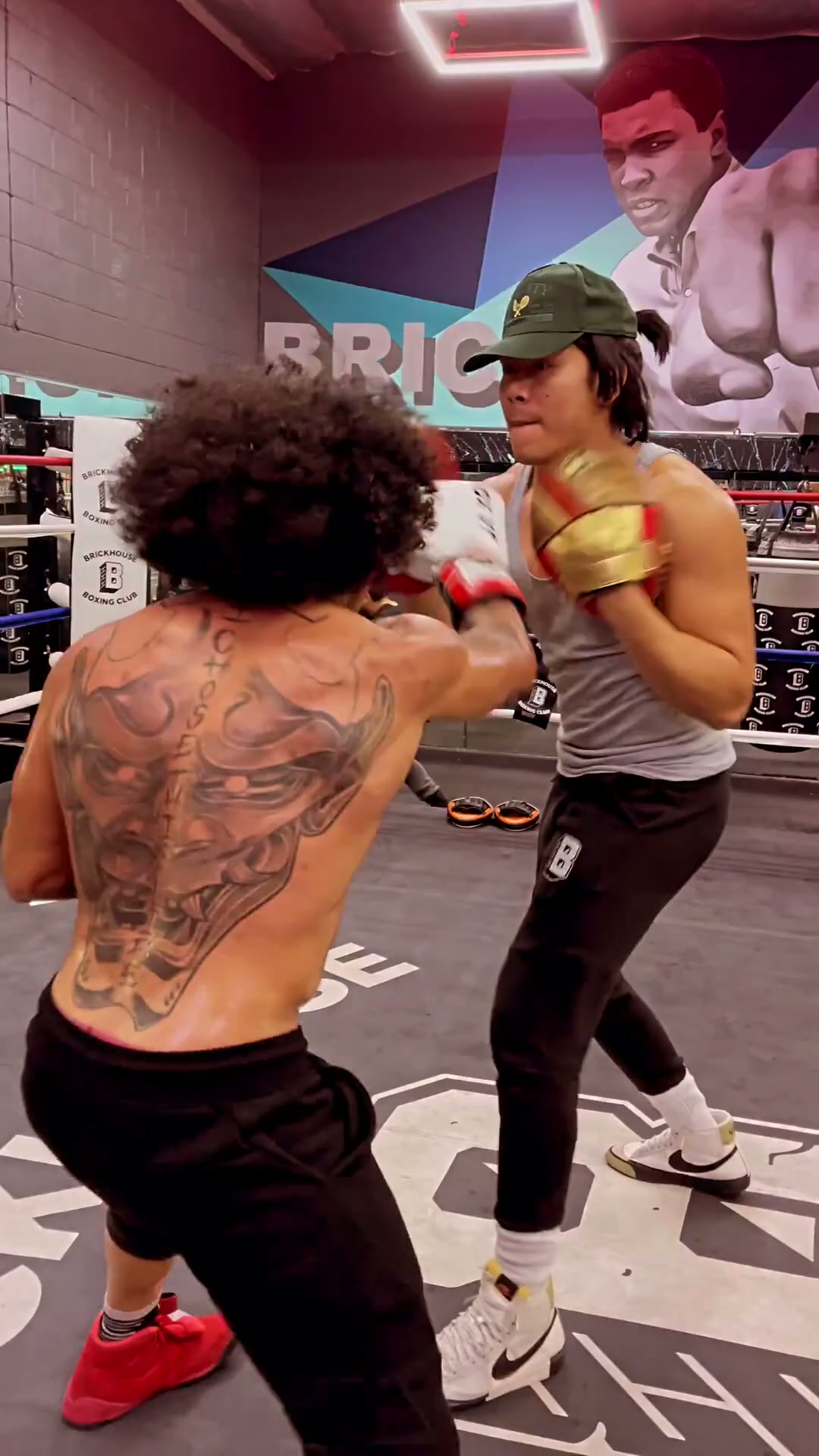 John "Scrappy" Ramirez releases a tirade of punches on the hand mitts