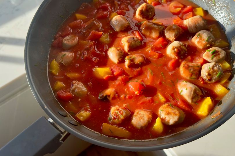 Mary Berry's sausage and red pepper hot pot is the perfect winter dinner