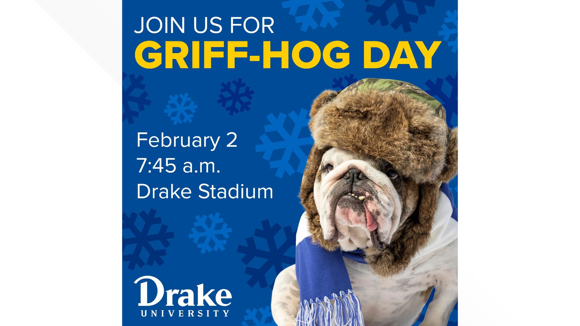 Drake University to begin new tradition: 'Griff'-hog Day